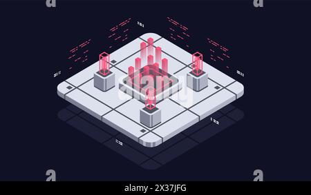 Technology isometric infographic design for quantum computer ...