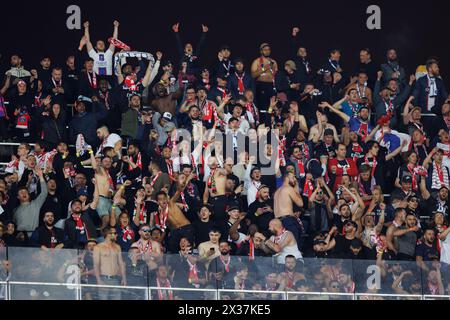 Paris Saint-Germain fans celebrate victory with flares after the final ...