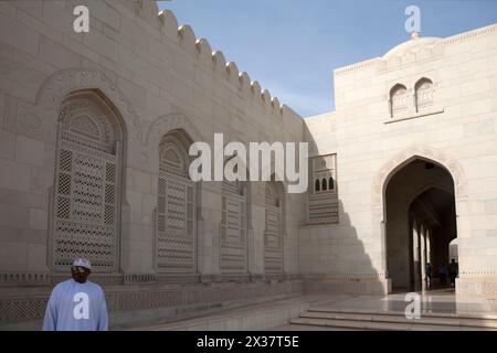 omani man riwaq sultan qaboos grand mosque muscat oman middle east ...