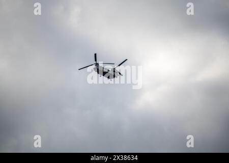 24th April 2024, Chinook Helicopter circling the skies around ...