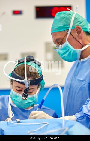 Otolaryngologist intervention, ORL, Operating room, Ambulatory Surgery ...