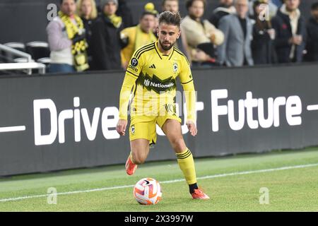 Columbus Crew forward Diego Rossi celebrates his goal during the second ...