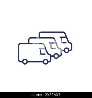 car fleet line icon with vans, vector Stock Vector Image & Art - Alamy