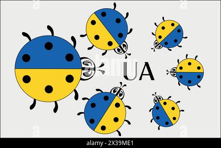 Ukrainian symbols. Ladybug. Company sign. Ukrainian flag . cute ...