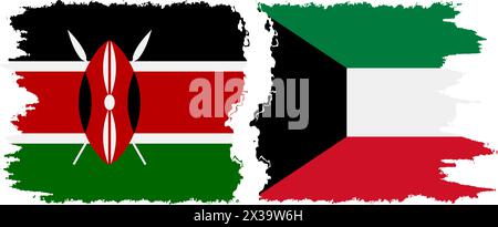 Kenya and Kuwait grunge flags connection, vector Stock Vector Image ...