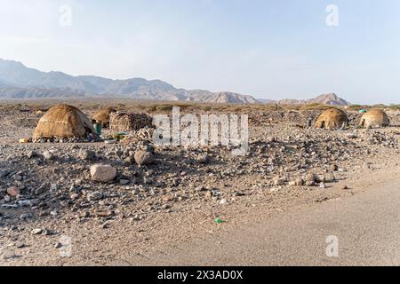 Desert camp of Afar nomads Djibouti, Africa Stock Photo - Alamy