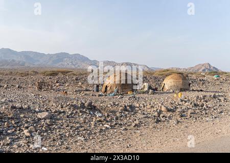 Desert camp of Afar nomads Djibouti, Africa Stock Photo - Alamy