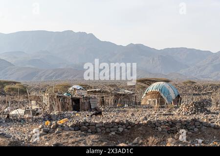 Desert camp of Afar nomads Djibouti, Africa Stock Photo - Alamy