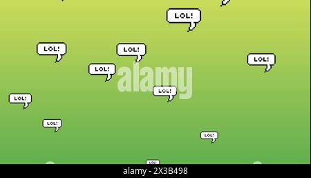 Image of multiple LOL text speech bubbles floating with golden confetti ...