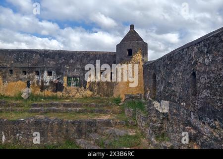 Ruins of fort built by the Portuguese in 1560 and later rebuilt by the ...
