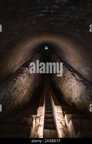 Inside Ulugbek observatory in Samarkand, Uzbekistan. Background Stock ...