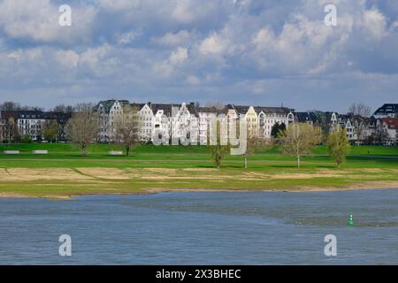 View over the Rhine, behind Oberkassel, Duesseldorf, Germany Stock ...