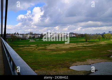 View over the Rhine, behind Oberkassel, Duesseldorf, Germany Stock ...