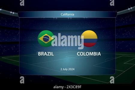 Brazil vs Colombia. America football tournament 2024, Soccer scoreboard ...