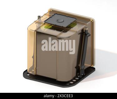 Isometric view of Semiconductor Foup carrier with wafer disks. Generic ...