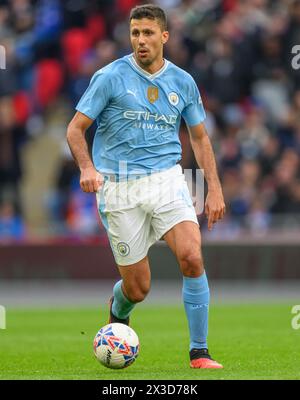 Manchester City's Rodrigo with FA Cup Trophy during The Emirates FA Cup ...