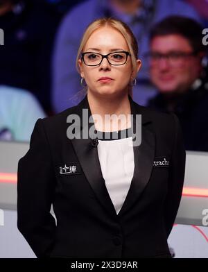 Referee Desislava Bozhilova on day seven of the 2024 Cazoo World ...