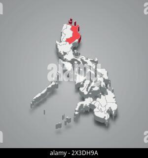 3d isometric map of Cagayan Valley is a region of Philippines, vector ...