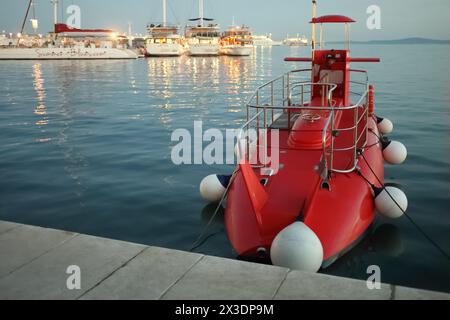 tourist submarine in split, croatia. semi-submersible visitor attraction in grad split, croatia ...