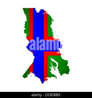 Vector isolated illustration with unofficial Karelia flag of Vepsians ...