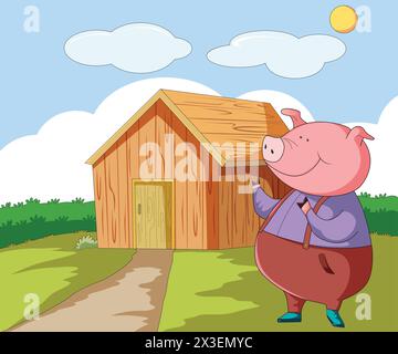 happy cartoon pig Stock Vector Image & Art - Alamy