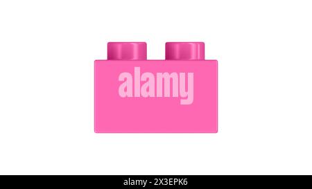 Hot Pink Lego Block Isolated on a White Background. Close Up View of a ...