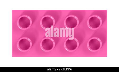 Hot Pink Lego Block Isolated on a White Background. Close Up View of a ...