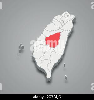 3d isometric map of Nantou County is a region of Taiwan, vector ...