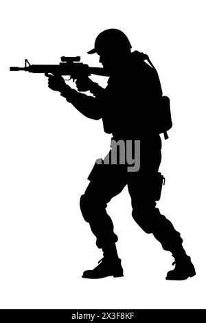 SWAT team in stack formation vector silhouette Stock Vector Image & Art ...