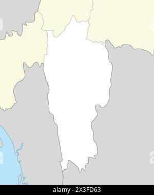 map of Mizoram state of India and location on Indian map Stock Vector ...
