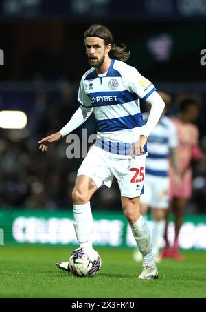 Queens Park Rangers' Lucas Andersen (right) is congratulated by Kenneth ...