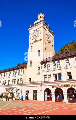 Rosa Khutor, Russia - October 06, 2020: Buildings in Rosa Plateau ...