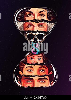 vector illustration of infinite time clock - easy color change Stock ...