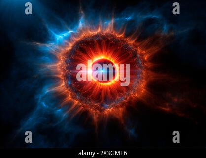 T Coronae Borealis (T CrB) recurrent nova system, illustration. This ...