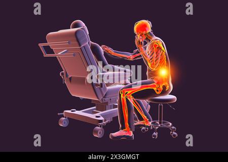 Illustration symbolising occupational hazards in healthcare, featuring ...
