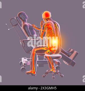 Illustration symbolising occupational hazards in healthcare, featuring ...