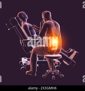 Illustration symbolising occupational hazards in healthcare, featuring ...