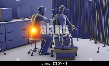 Illustration symbolising occupational hazards in healthcare, featuring ...