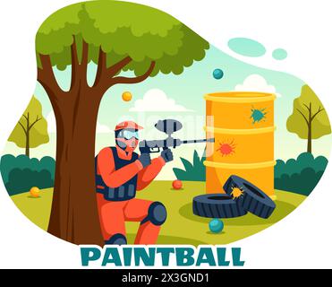 People Playing Paintball of Fighter Player Shooting with Gun Shoot, Aim ...
