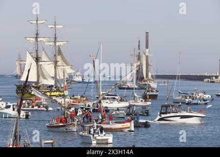 Sete, France. 18th April, 2022. The Nao Victoria,dutch boats, La Grace ...
