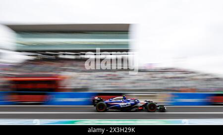 Red Bull driver Yuki Tsunoda of Japan makes a pit stop during the ...