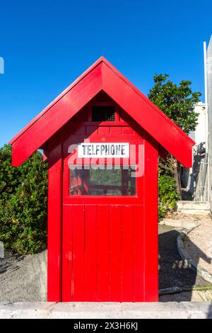 red telephone box New Zealand Stock Photo - Alamy