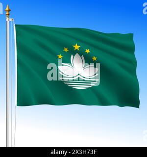 Macao official national flag and coat of arms, asia, vector ...