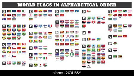 World flags in alphabetical order Stock Photo - Alamy