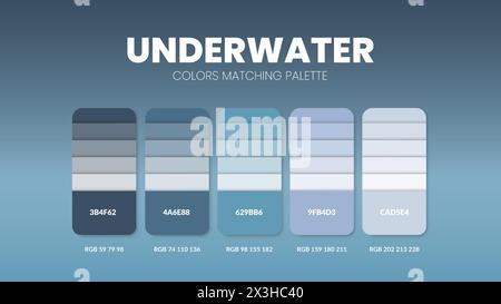 Color palette guide in Underwater colour theme collections. Color ...