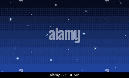 Pixel art starry sky. Seamless when docking horizontally, evening or ...