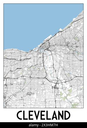 cleveland road and administrative map Stock Vector Image & Art - Alamy