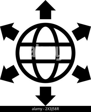 Simple icon representing data flow management with arrows pointing in different directions Stock ...