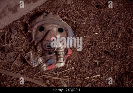 Child’s discarded halloween mask, innocence long forgotten Stock Photo ...
