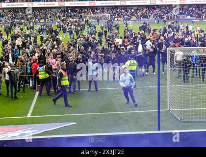 Millwall fans pitch invasion at full time during the Sky Bet ...